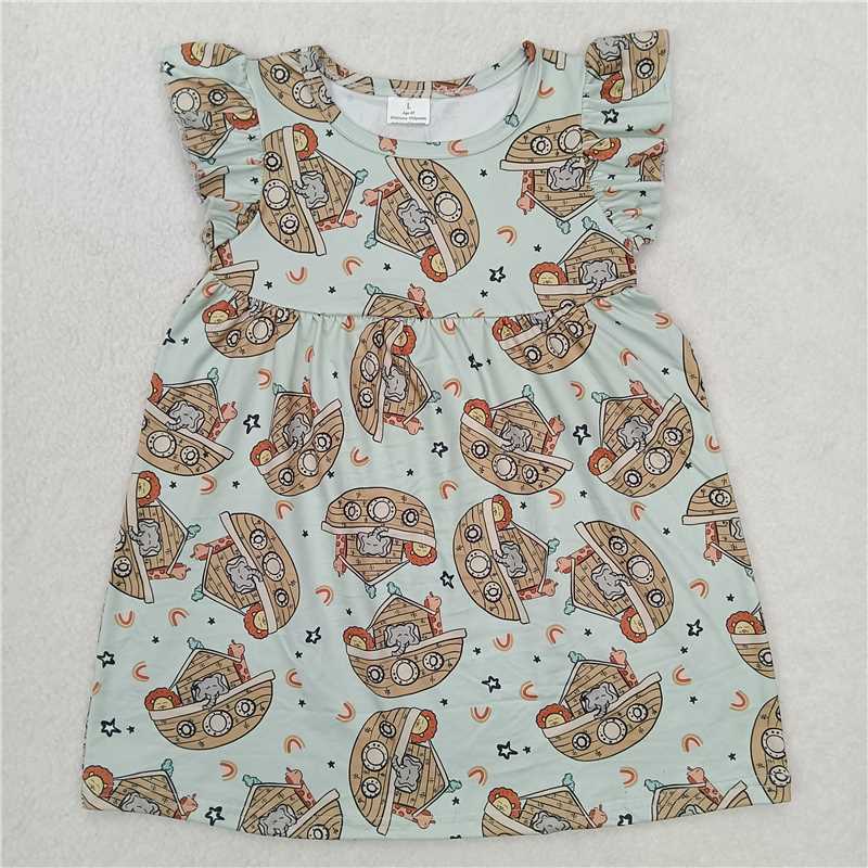 "G6-2-5\]/ Boat, rainbow, stars, light blue flying sleeves dress ...