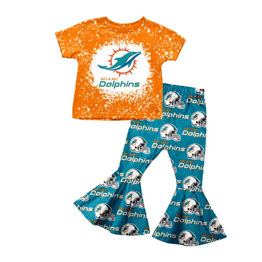 Miami dolphins baby girls clothes orange top blue pants sets – sunshine ...