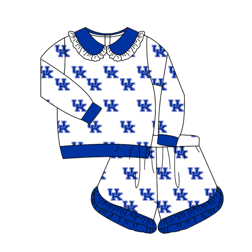 Custom moq 5 each style eta 6-8weeks baby girl clothes team blue long ...