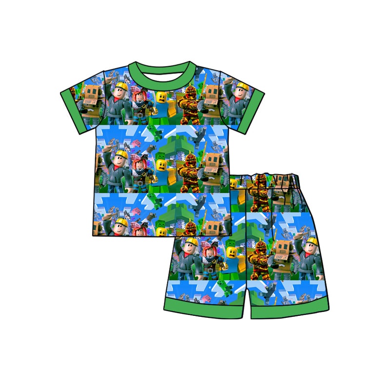 Summer Girl Tops Character Cartoon mini world boys Roblox pajamas ...