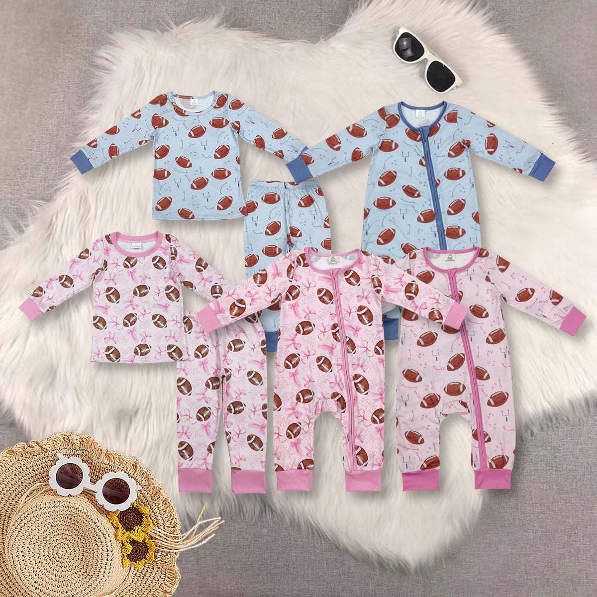 RTS NO MOQ Sibling baby boy girls clothes modal rugby Long Sleeve Suit ...
